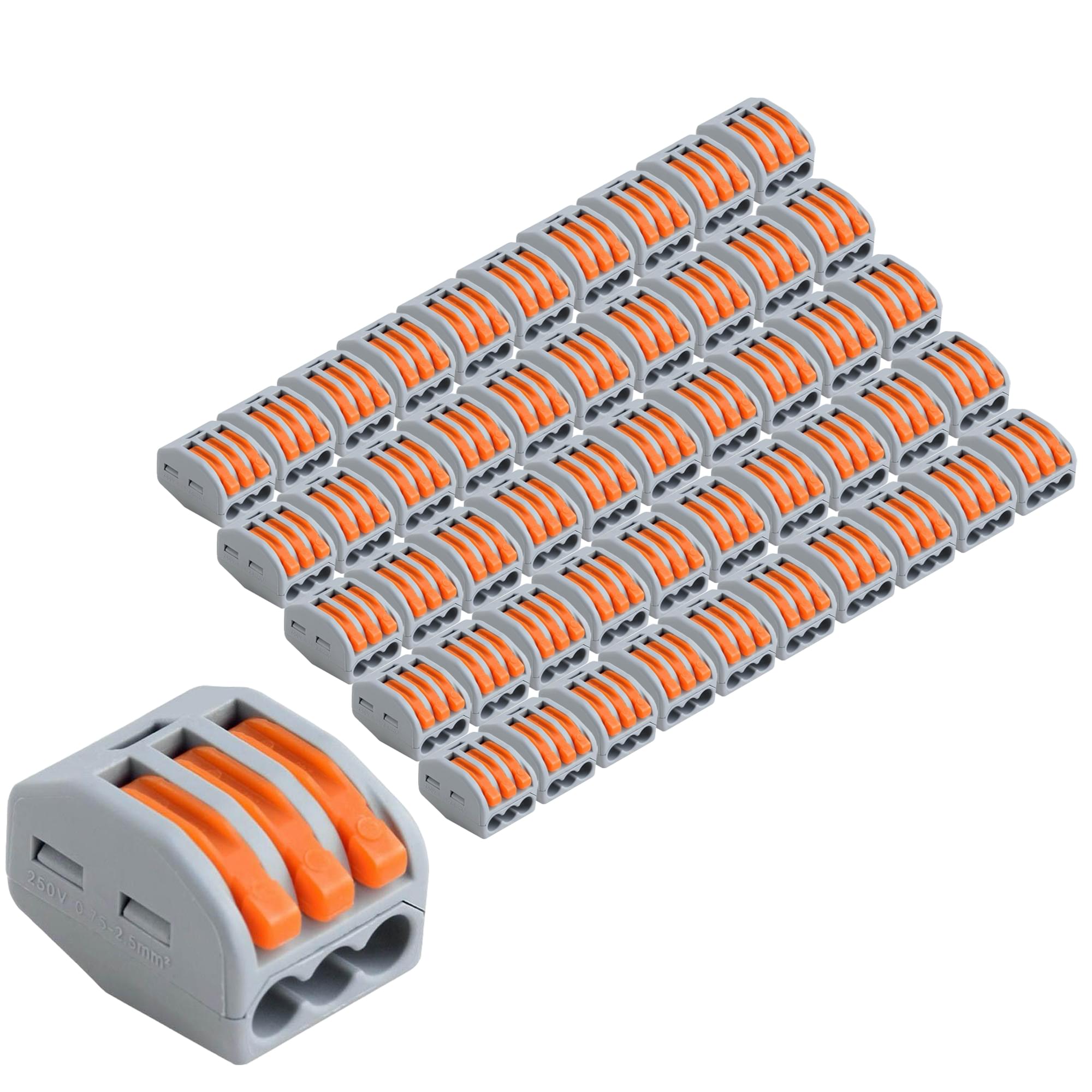 Conectori rapizi 3 pini 222-413, set 50 buc, Onuvio®