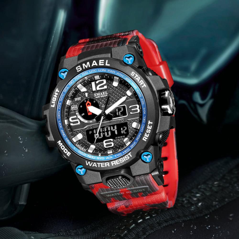 Ceas sport pentru barbati Onuvio Camo Military, Cronograf, Iluminare ...